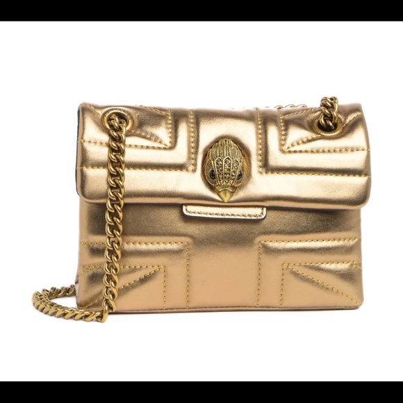 Kurt Geiger | Bags | Kurt Geiger Gold Leather Mini Kensington Bag ...